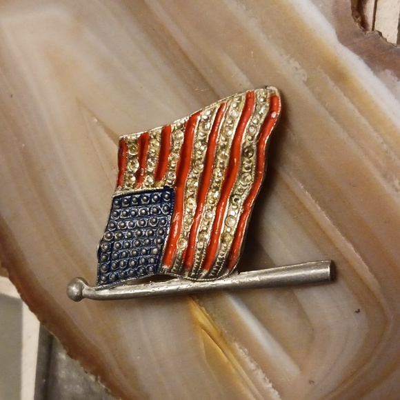 Vintage | Jewelry | Vintage Pewter American Flag Broochfree When ...